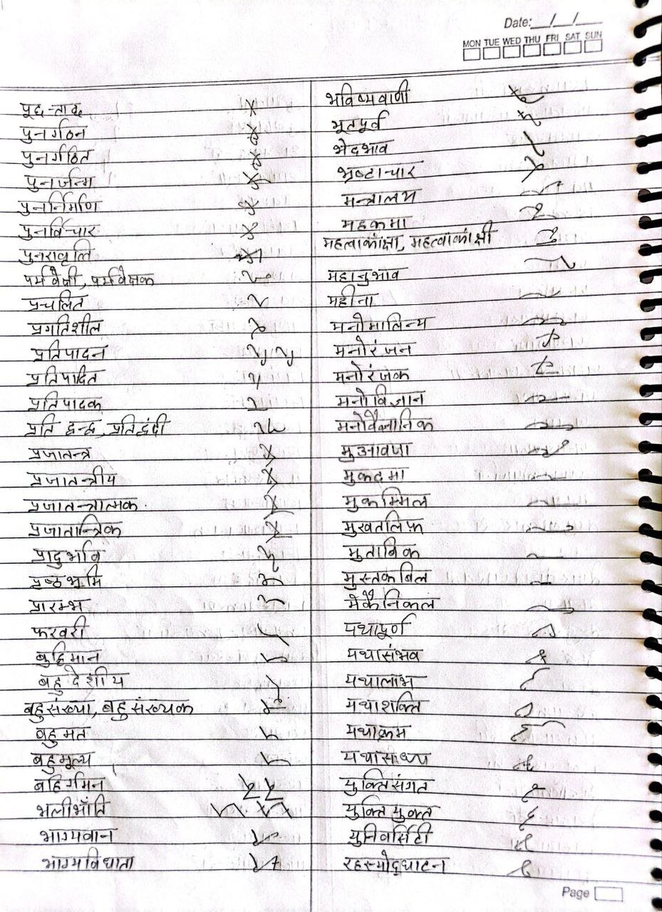 Hindi Shorthand Words Photos: हिंदी शॉर्टहैंड वर्ड्स फोटो - Shorthand Guru
